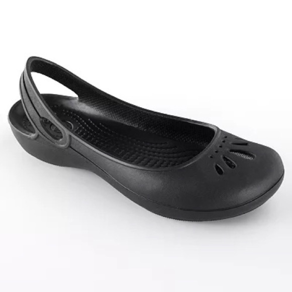 Crocs Thea Black Slingback Flats - Gem